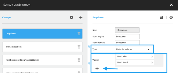 Comment créer un dropdown dans un gabarit?